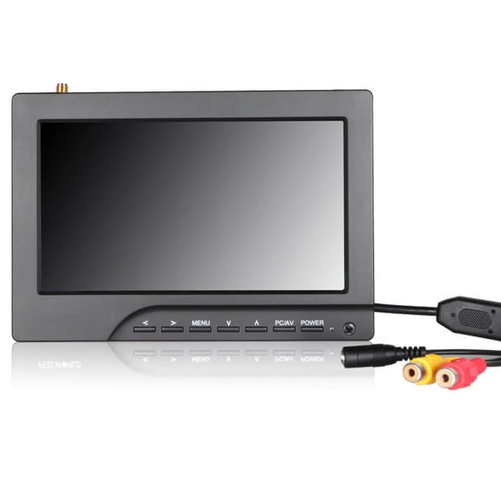 Monitor FPV Led 7" Entrada RCA / AV e Wireless - eMania Foto e Video