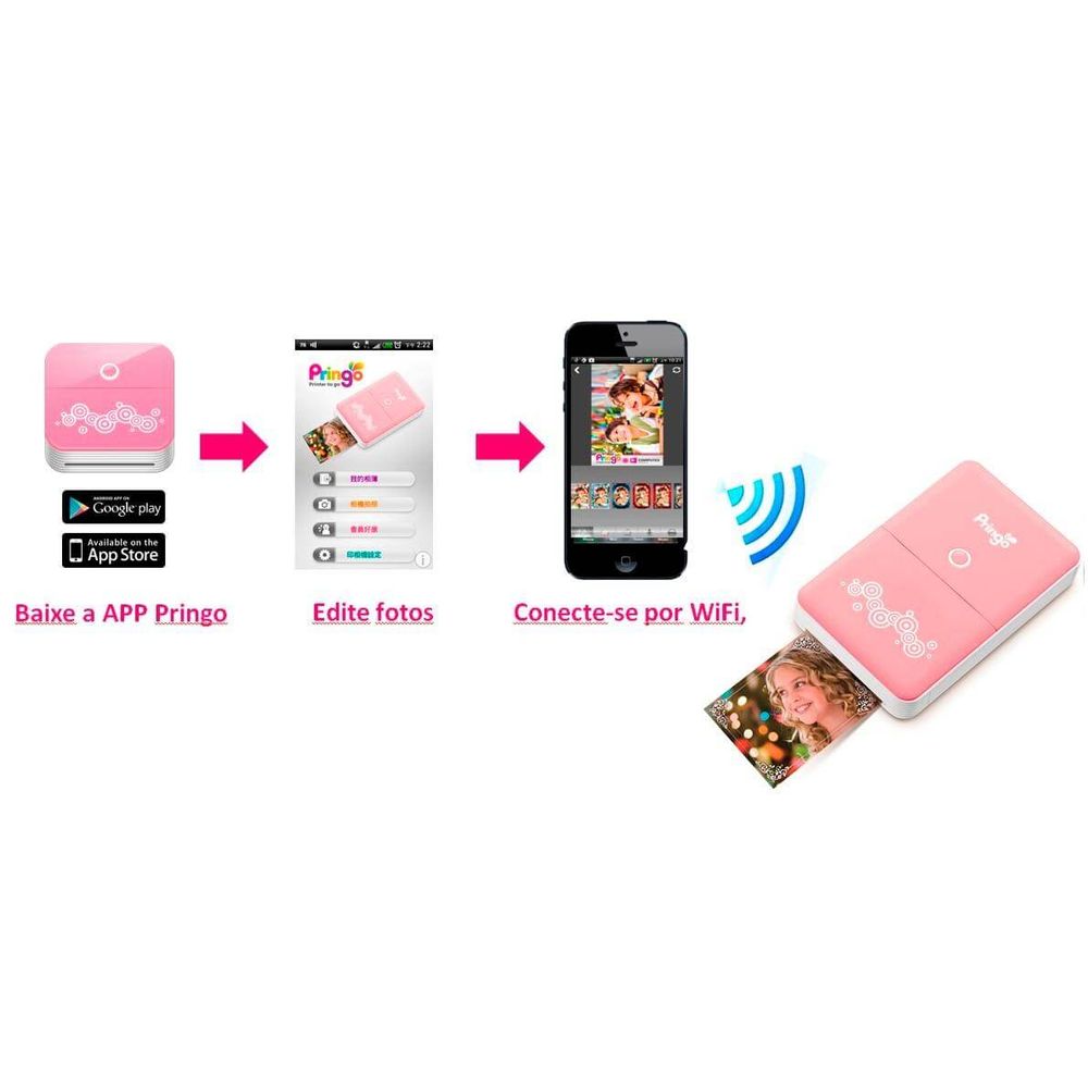 Impressora Fotográfica Portátil Hiti Pringo P231 para Fotos Instantâneas ( Rosa ) - WorldView