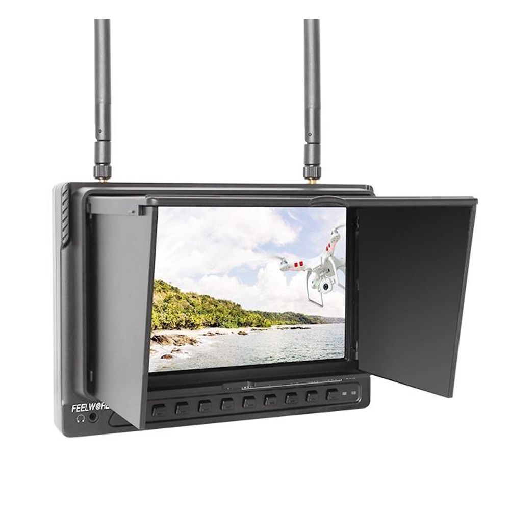Monitor FPV 7" Full HD com Wireless e Bateria - eMania Foto e Video