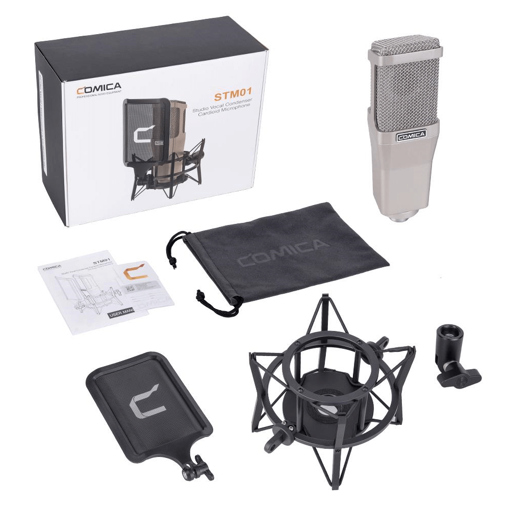 Microfone de Estúdio Profissional Comica STM01 XLR - eMania Foto e Video