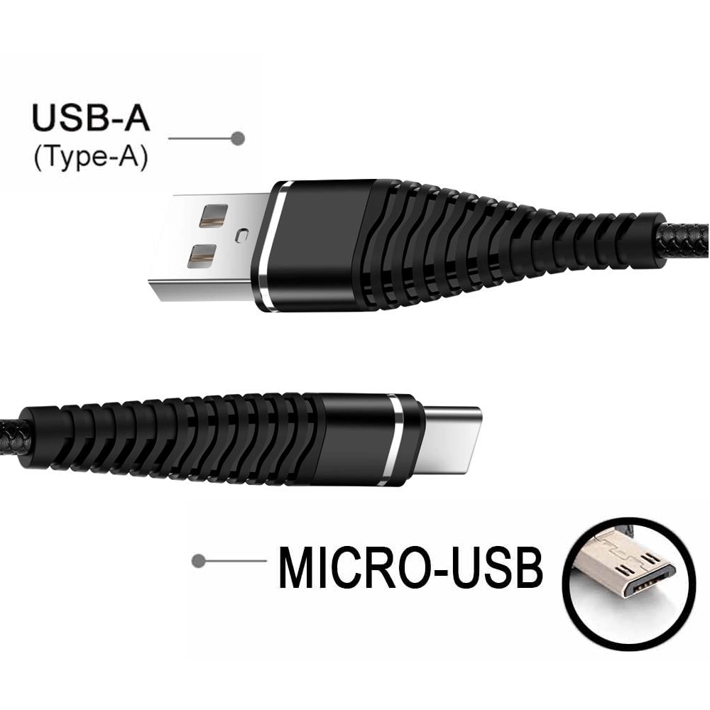 Cabo USB x Micro USB (V8) 2.4A de 1m - WorldView