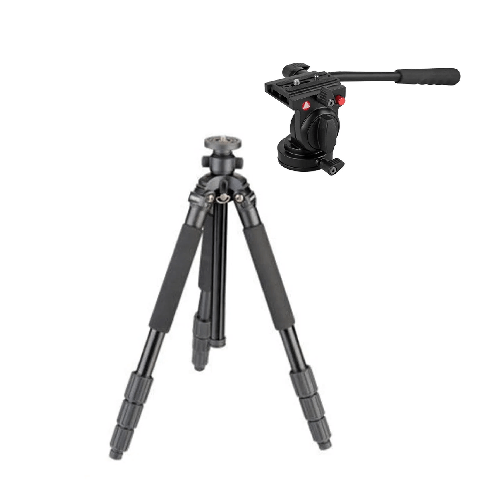 Tripé Profissional A2230 com Cabeça Hidráulica - eMania Foto e Video