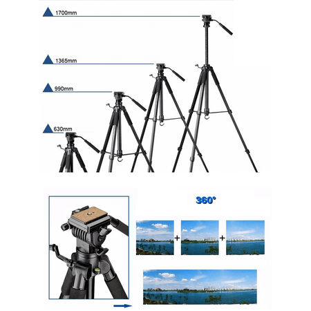 Tripé Digipod TR-688V com Cabeça Semi Hidráulica - eMania Foto e Video