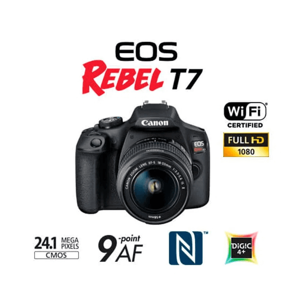 Kit Canon T7+ Lente 18-55mm + 55-250mm - WorldView