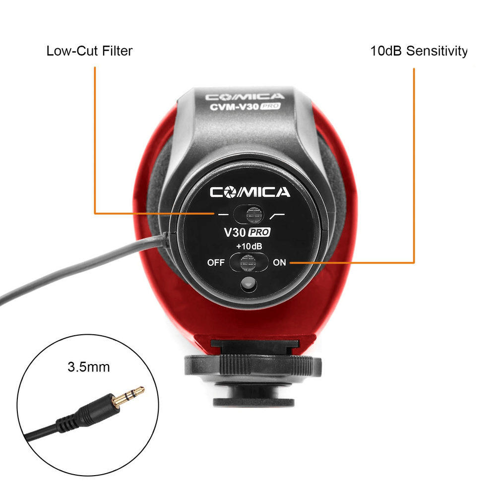 Microfone Shotgun Comica CVM-V30 Pro R - eMania Foto e Video