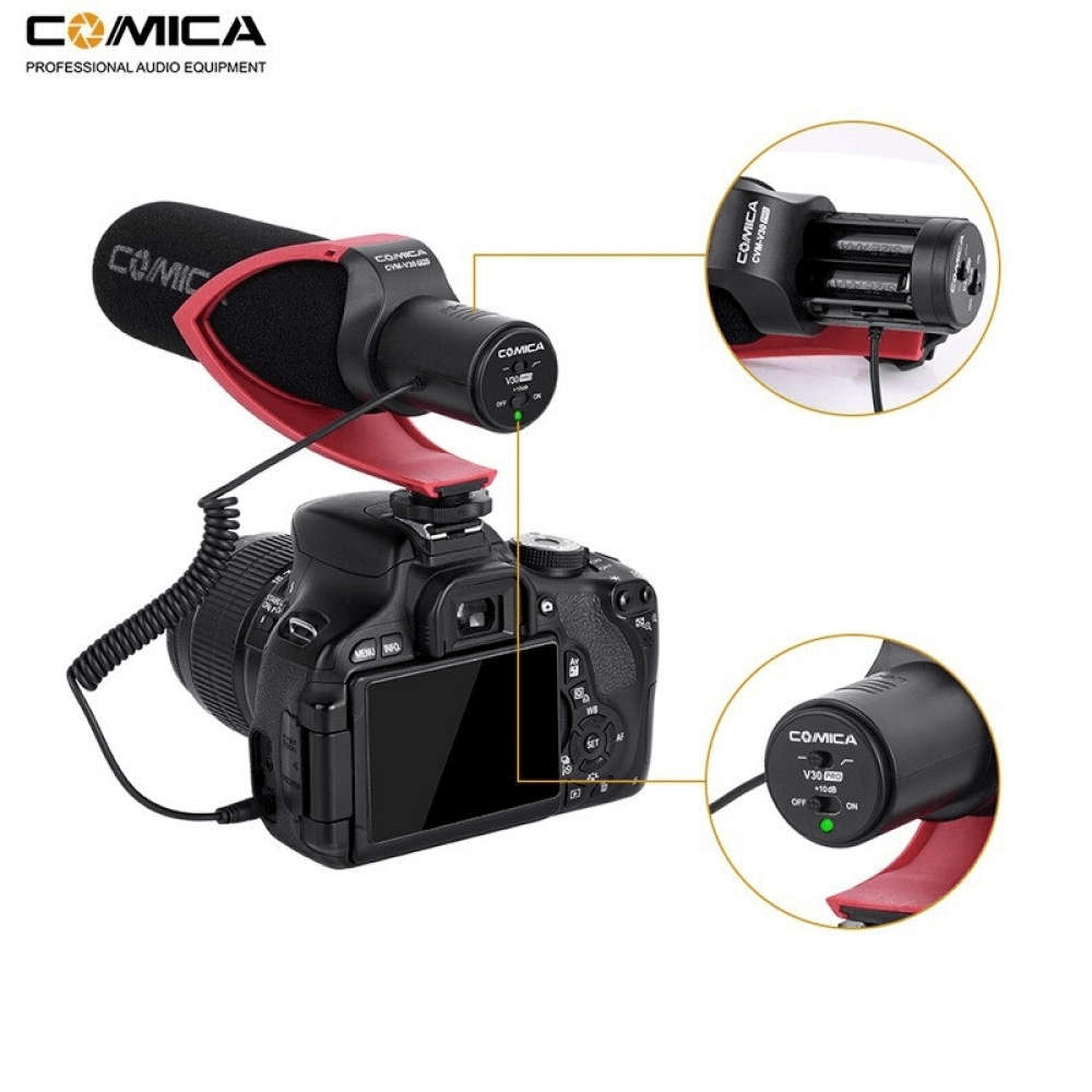 Microfone Shotgun Comica CVM-V30 Pro R - eMania Foto e Video