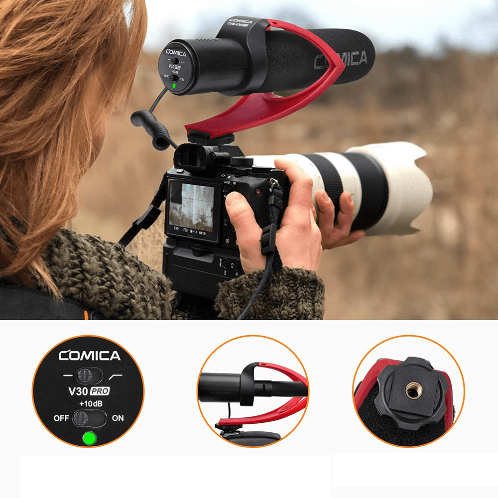 Microfone Shotgun Comica CVM-V30 Pro R - eMania Foto e Video