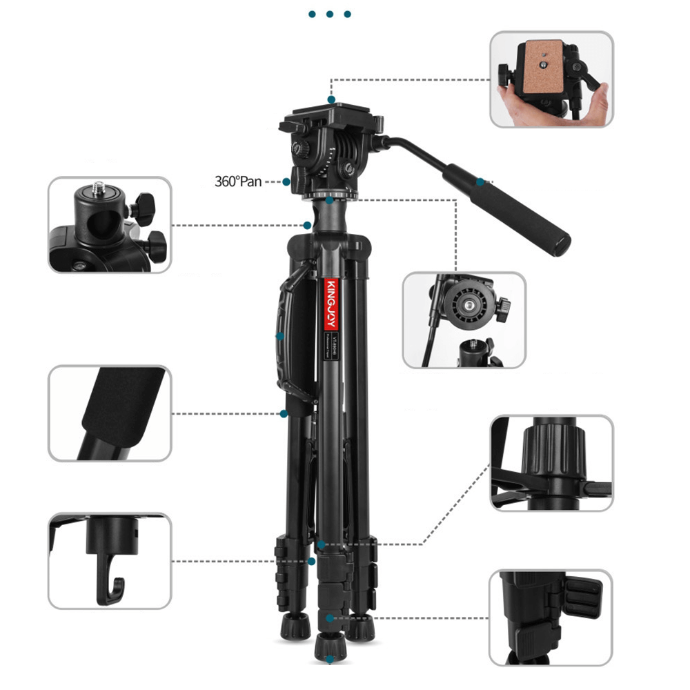 Tripé Multifuncional Kingjoy VT-890H6 - eMania Foto e Video