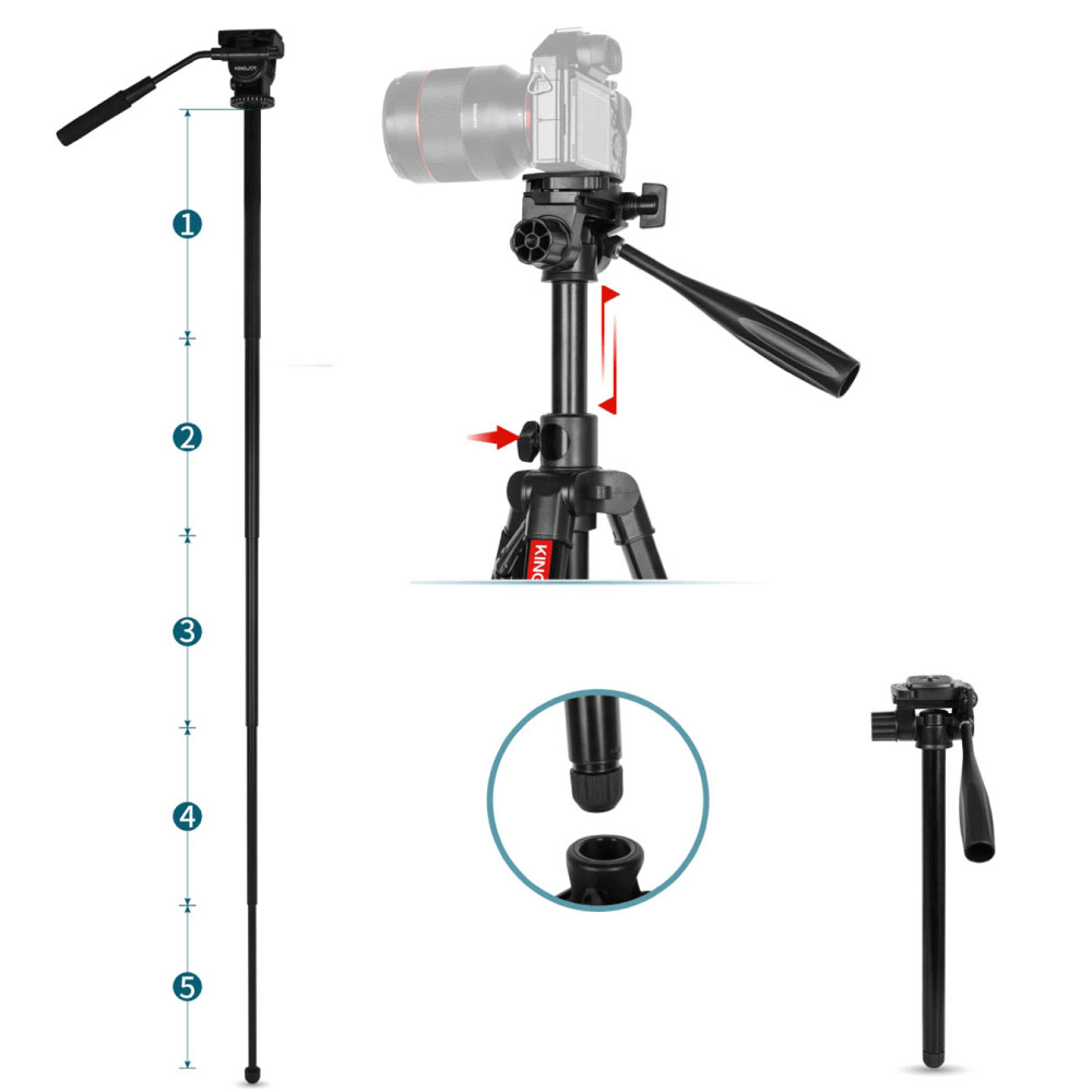 Tripé Kingjoy VT-890H Coluna Transversal - WorldView