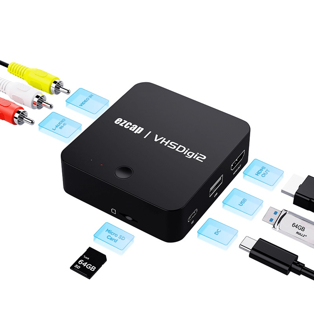 Conversor Ezcap181 VHSDigi2 Analógico para Digital - WorldView