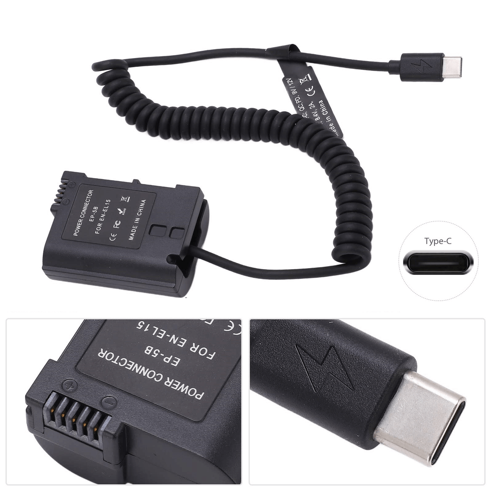 Adaptador Dummy PD EP-5B Nikon EN-EL15 USB-C - WorldView