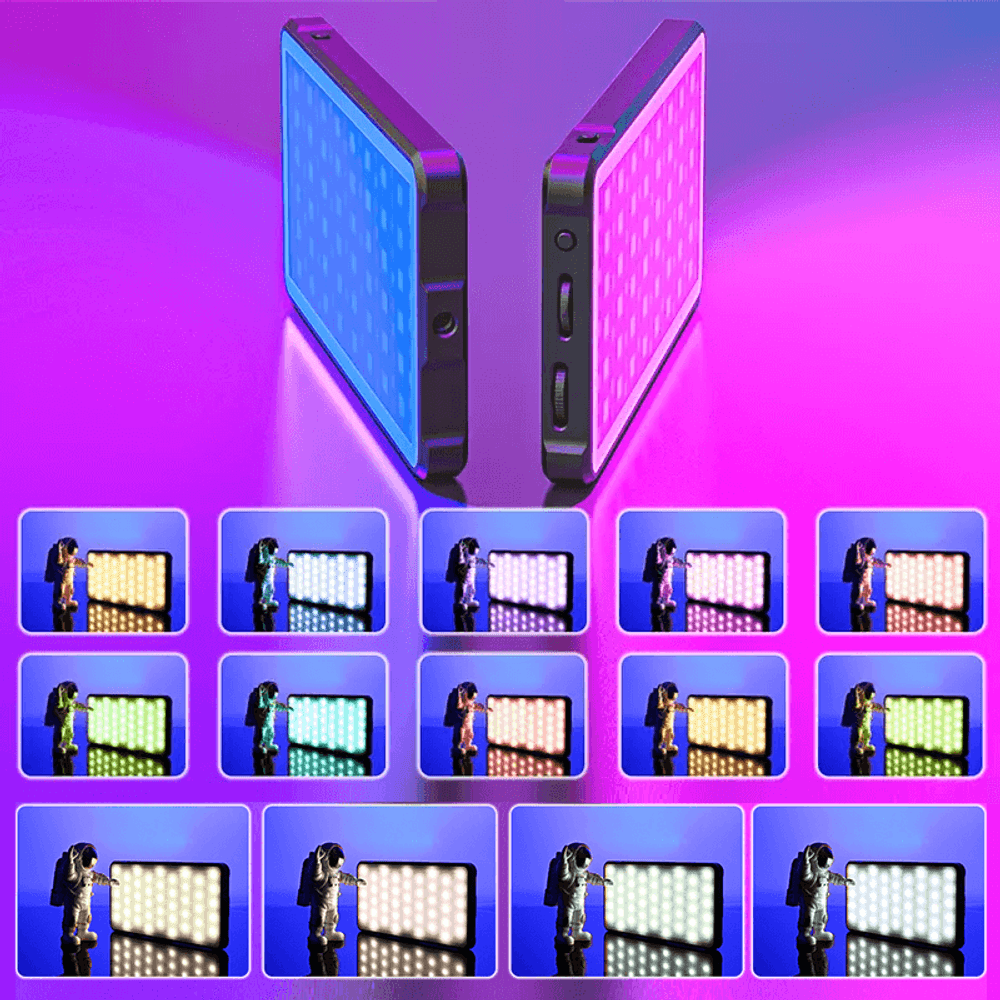 Iluminador LED Soleste LED-72R RGB Bi-Color - eMania Foto e Video