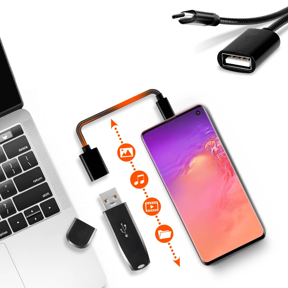 Cabo Adaptador OTG USB 3.0 x USB-C - eMania Foto e Video