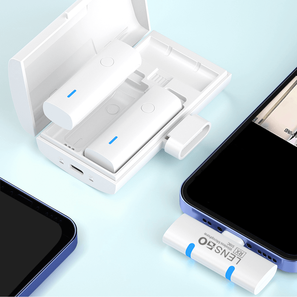 Microfone LensGo 518C Duplo Android - eMania Foto e Video