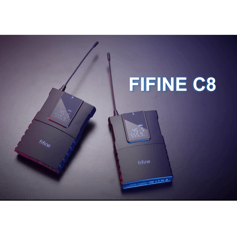 Sistema Microfone Fifine C8 Wireless - eMania Foto e Video