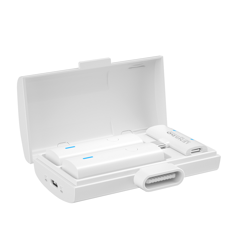 Microfone Lapela LensGo 518C Duplo Lightning - eMania Foto e Video