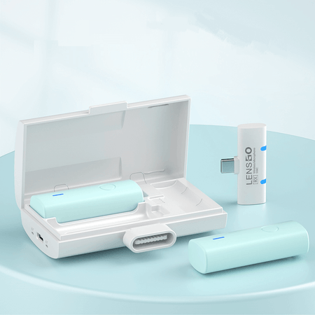 Microfone Lapela LensGo 518C Duplo Lightning - eMania Foto e Video