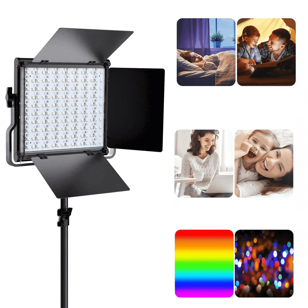 Kit Iluminação 2x Painéis LED LL550RP RGB - eMania Foto e Video
