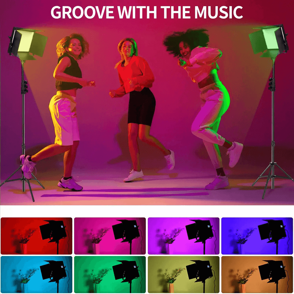 Kit Iluminação 2x Painéis LED LL550RP RGB - eMania Foto e Video