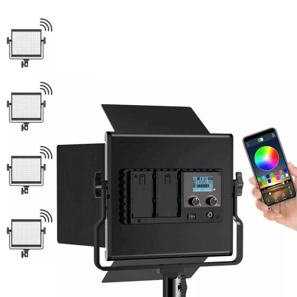 Kit Iluminação 2x Painéis LED LL550RP RGB - eMania Foto e Video