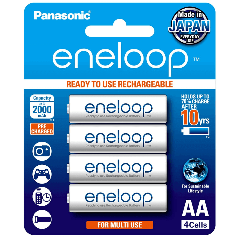Kit Carregador Panasonic Eneloop Pilhascom 4x Pilhas Aa Emania Foto E