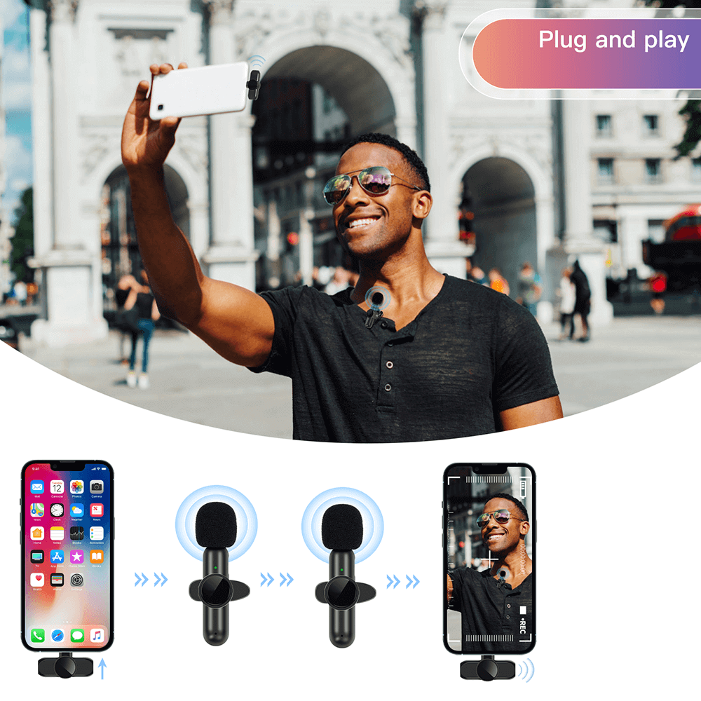 Duplo Microfone K11 Wireless para SmartPhone iPhone IOS - WorldView