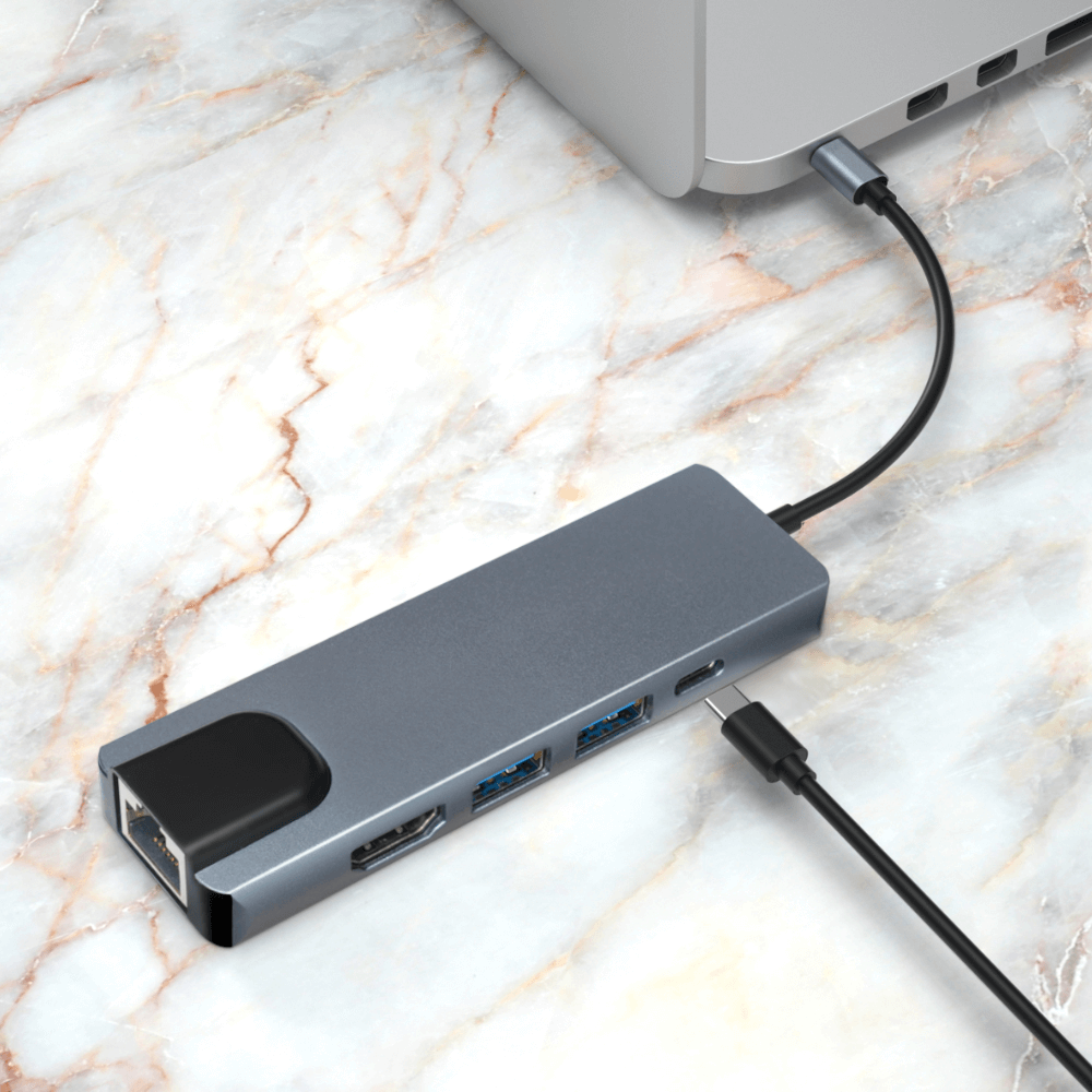Hub USB-C 5 em 1 RJ45 HDMI USB 3.0 USB-C - WorldView