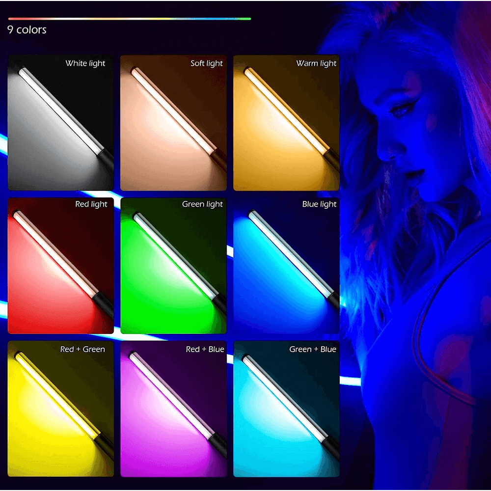 Bastão Led RGB Soleste RGB-55 de 10W - eMania Foto e Video