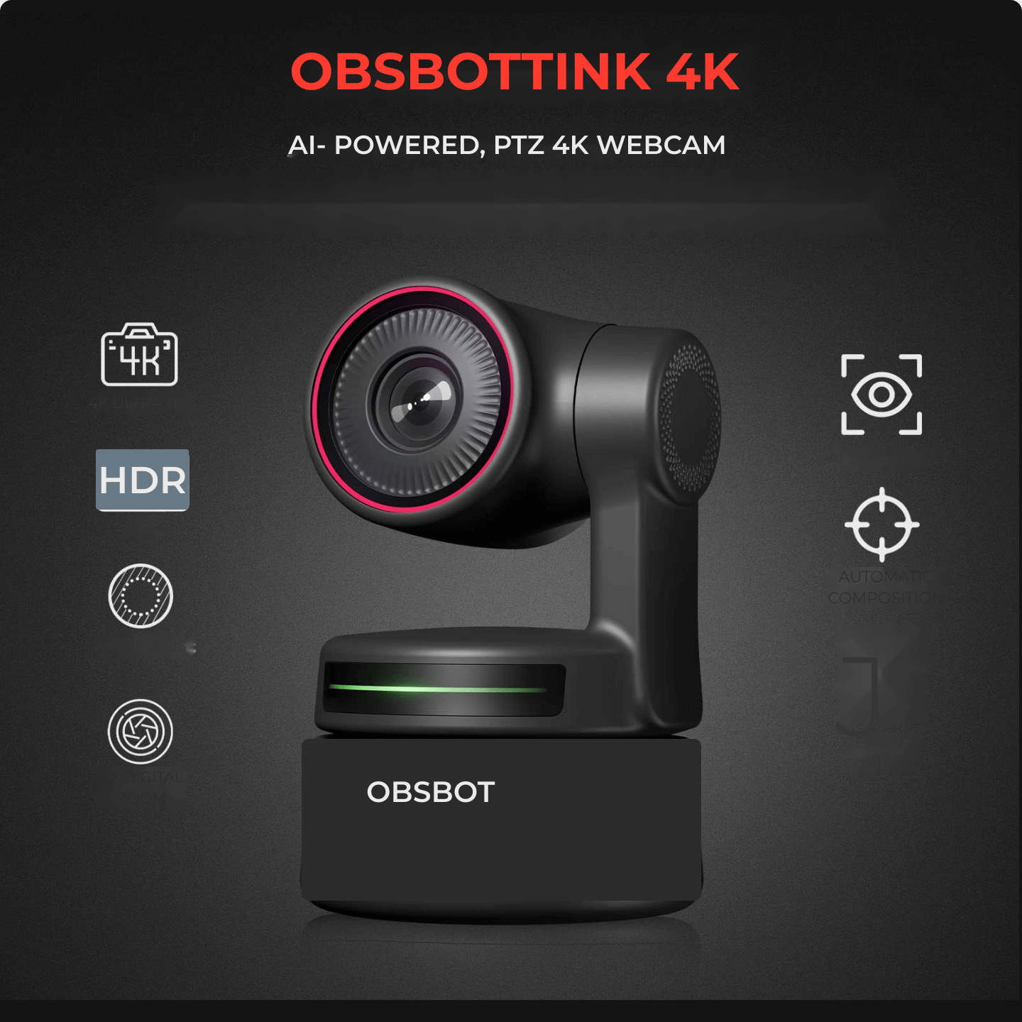 OBSBOT Tiny 4K AI-Powered PTZ 4K Webcam - eMania Foto e Video OBSBOT Tiny 4K AI-Powered PTZ 4K Webcam - eMania Foto e Video