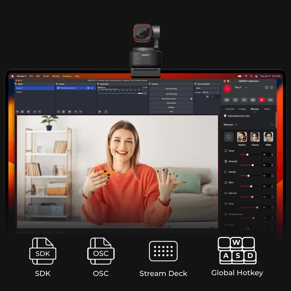 OBSBOT Tiny 2 AI-Powered PTZ 4K Webcam - WorldView