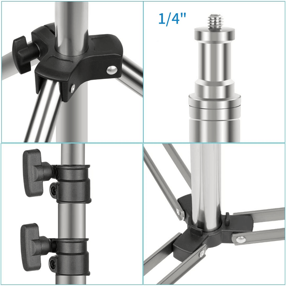 Tripé Light Stand SL200 Aço Inox Cromado - eMania Foto e Video