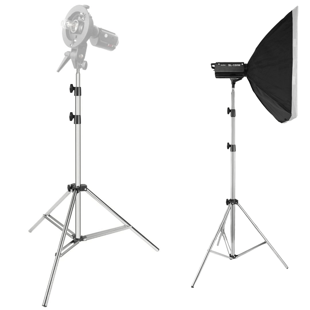 Tripé Light Stand SL200 Aço Inox Cromado - eMania Foto e Video