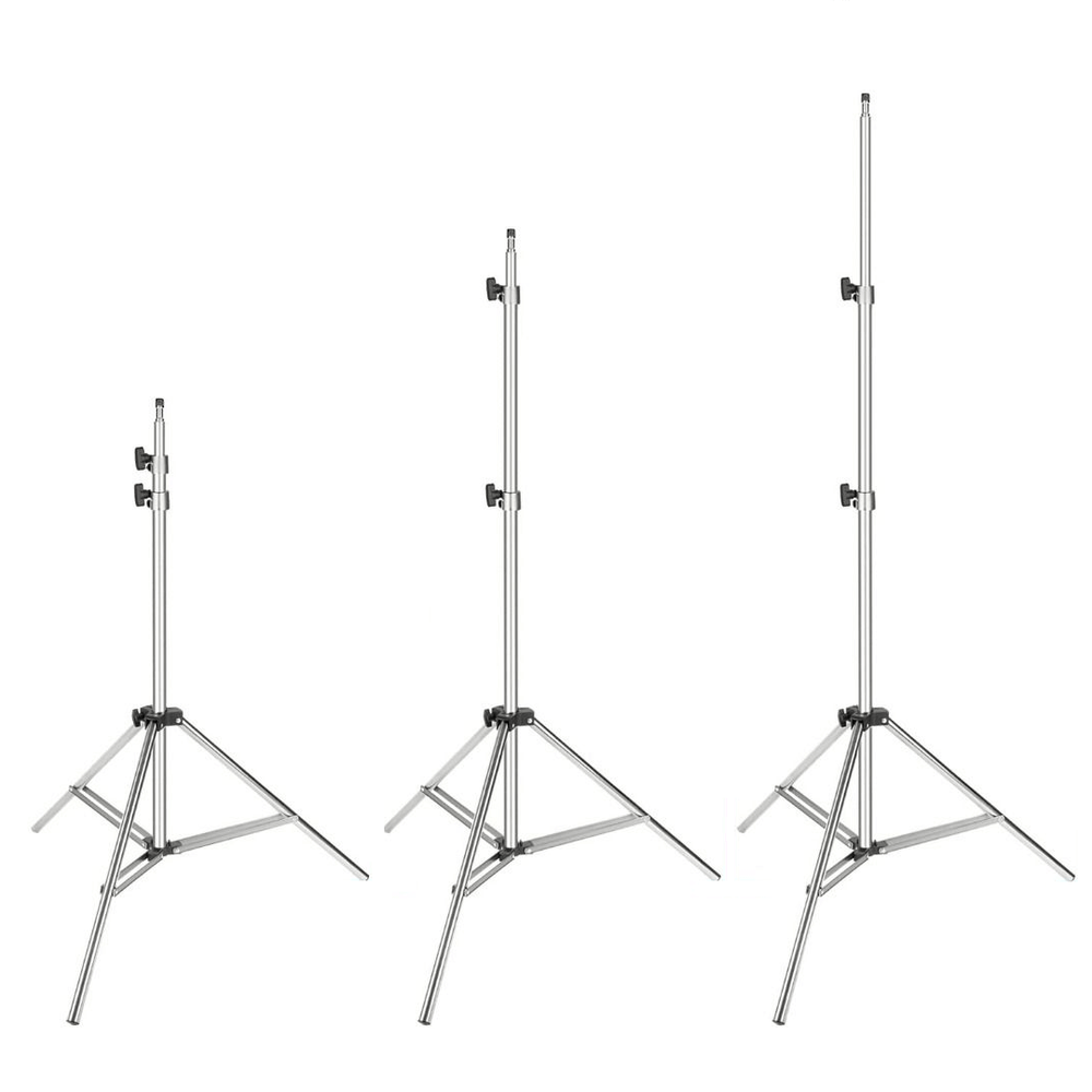 Tripé Light Stand SL200 Aço Inox Cromado - eMania Foto e Video