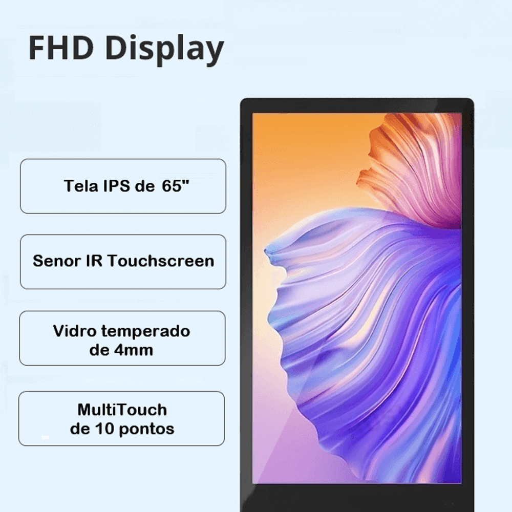 Totem Digital LCD 65" Touchscreen Slim Windows - eMania Foto e Video