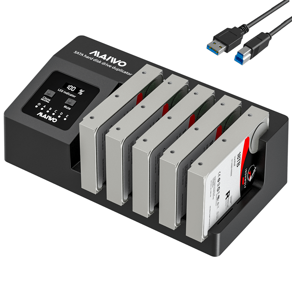 Dock Station 5x HDD/SSD 2.5"/3.5" Display e Duplicador - WorldView