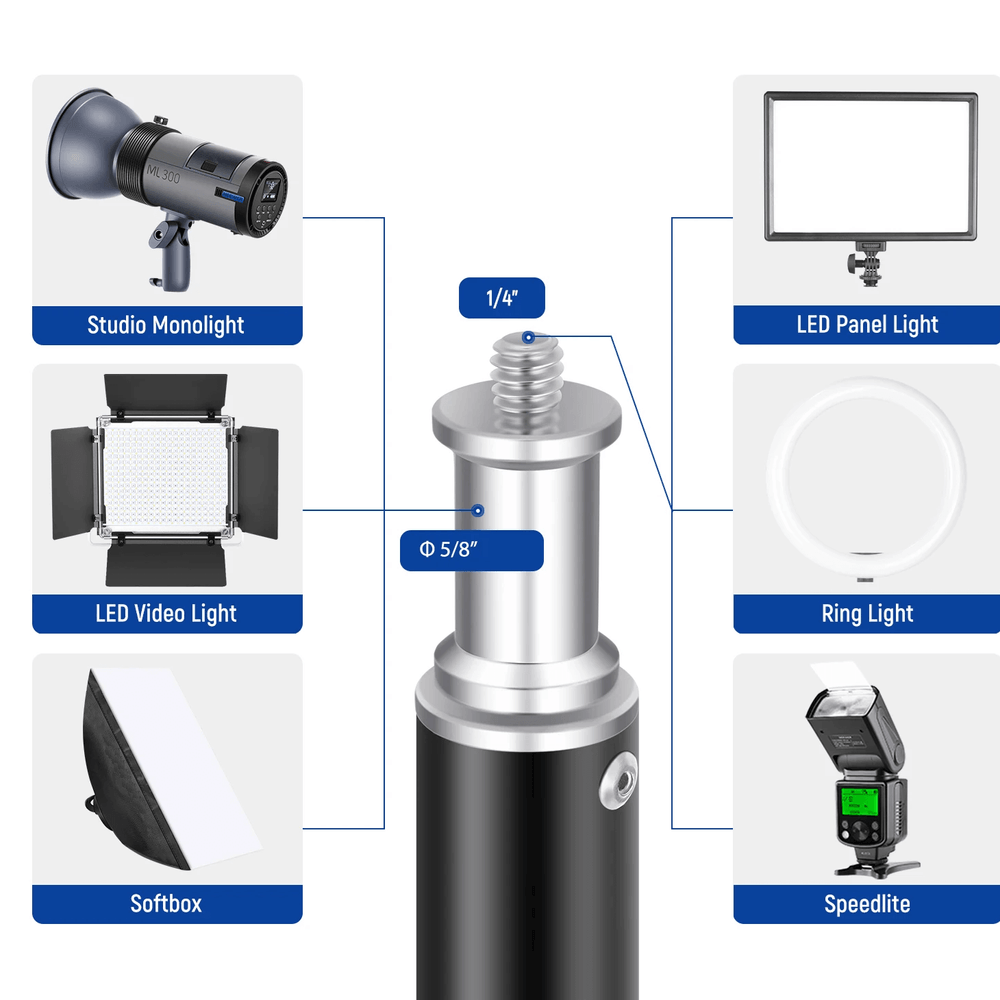 Tripé Light Stand com Amortecimento Mola - eMania Foto e Video