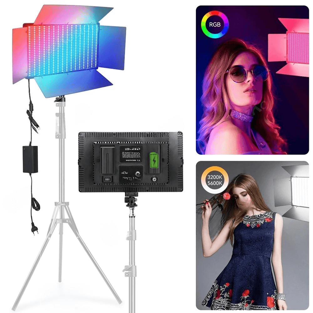 Painel Led LED-U800+ RGB Bi-Color - eMania Foto e Video