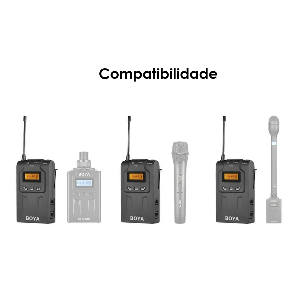 Sistema Wireless Boya BY-WM6R Microfone de Lapela Sem Fio UHF com ...