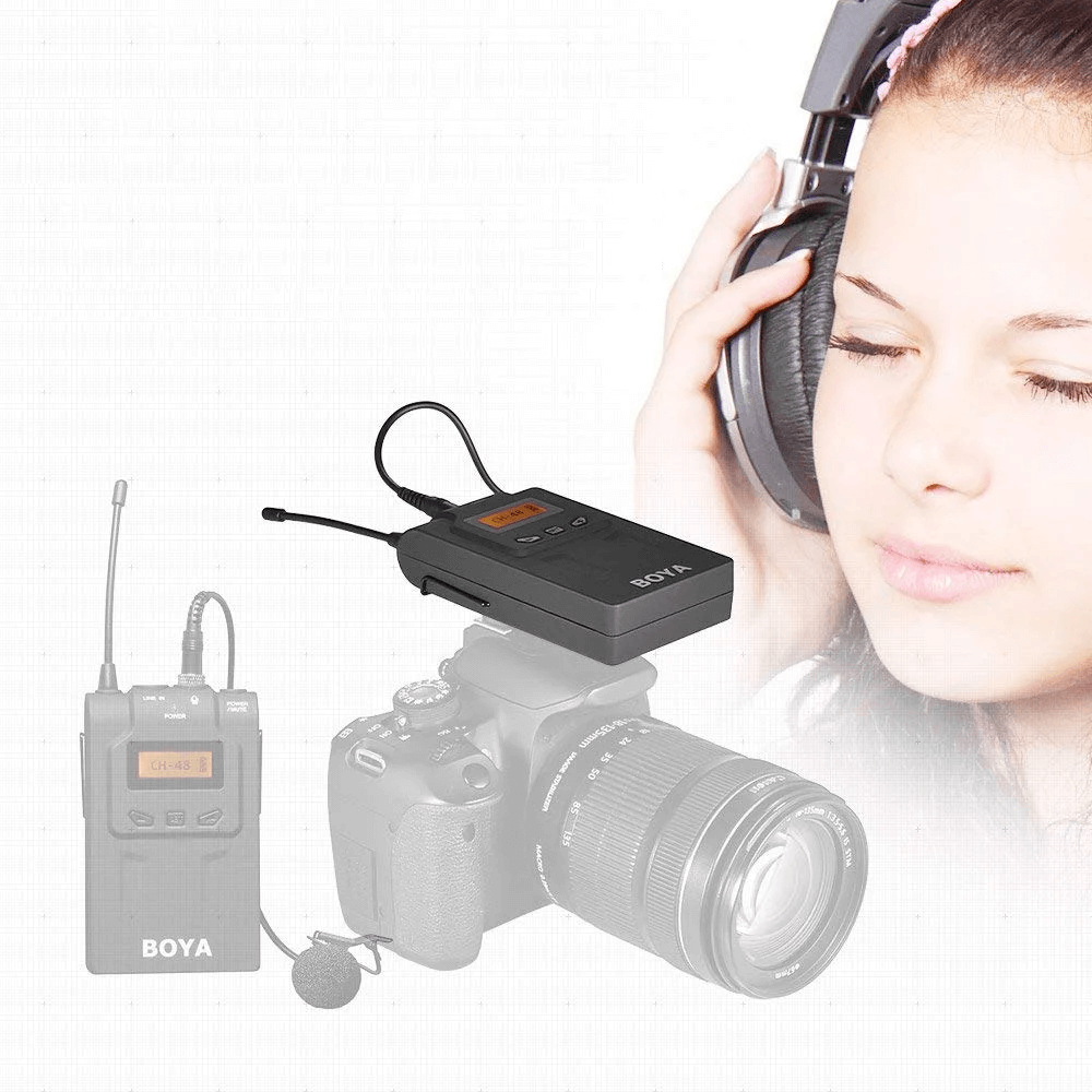 Sistema Wireless Boya BY-WM6R Microfone de Lapela Sem Fio UHF com ...