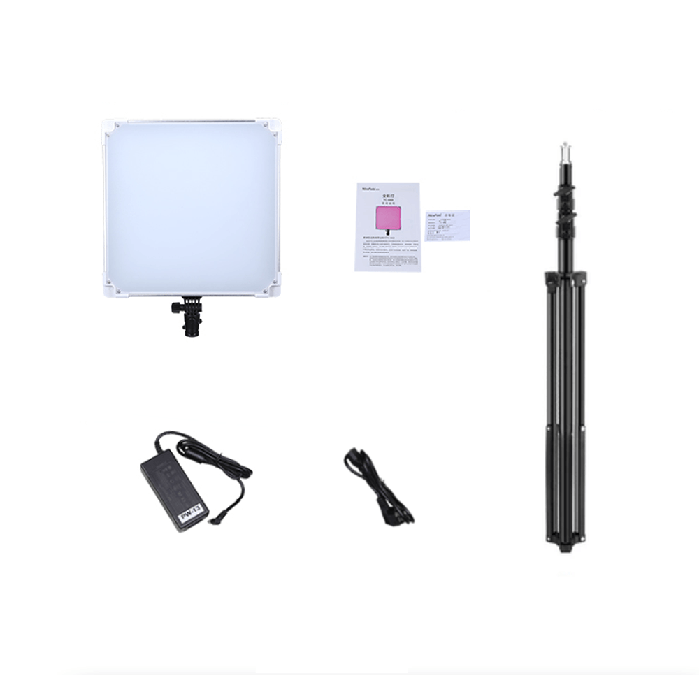 LED NiceFoto TC-668II RGB com Tripé e Fonte - eMania Foto e Video