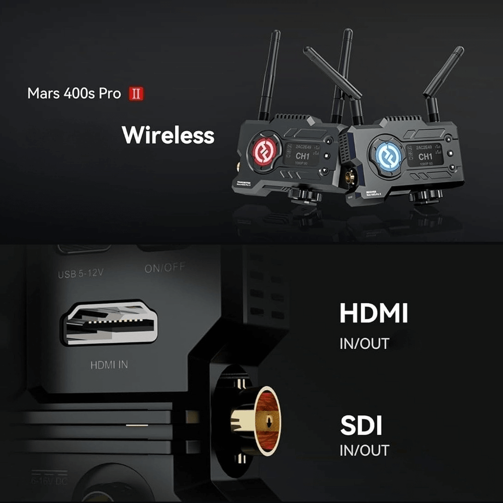 Hollyland Mars 400S PRO II SDI/HDMI Wireless - WorldView Hollyland Mars 400S PRO II SDI/HDMI Wireless - WorldView