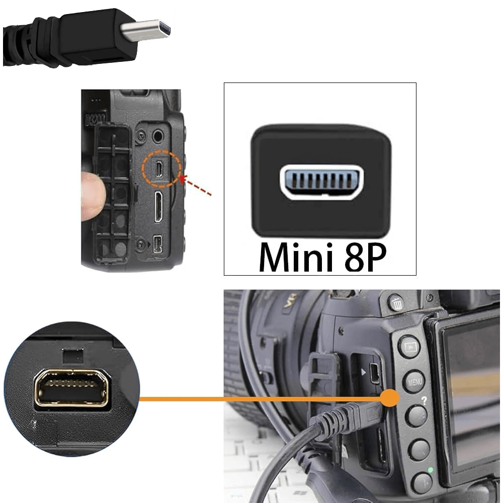Cabo Mini-B (8 Pin) para Nikon - WorldView