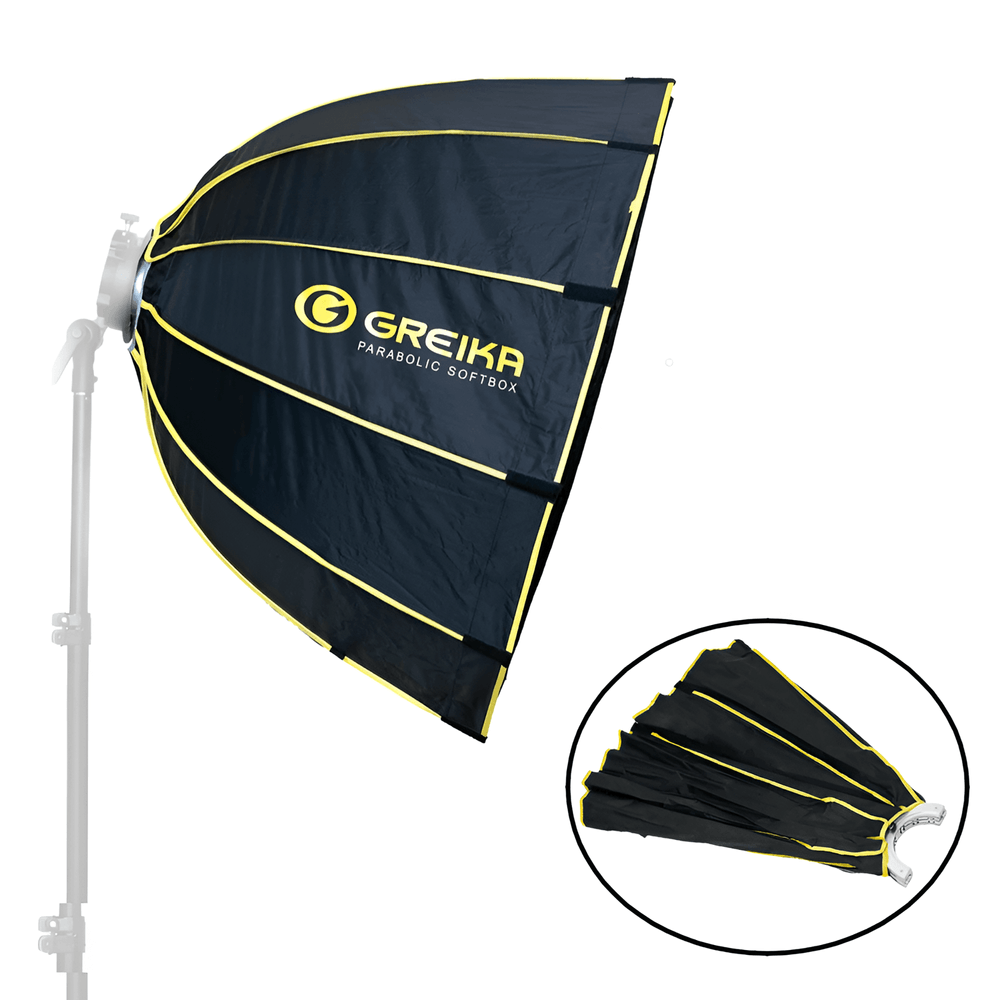 Softbox Parabólico Greika 90cm Flat Pack Bowens - eMania Foto e Video
