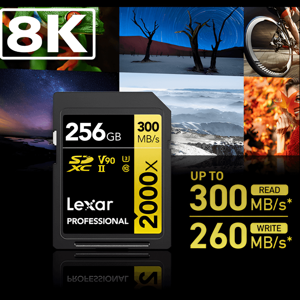 SDXC 256Gb Lexar Gold 2000x 8K UHS-II / V90 - eMania Foto e Video