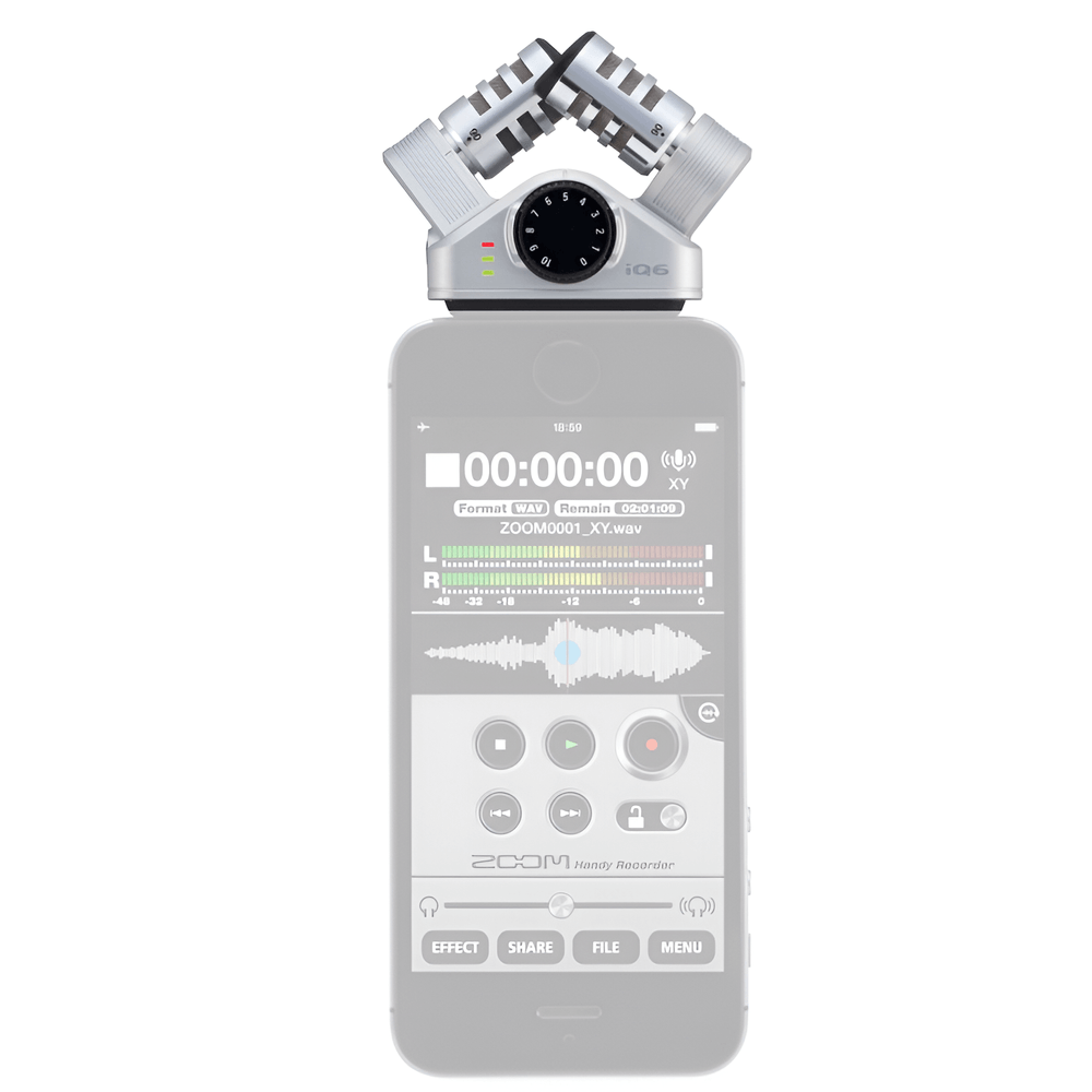 Microfone Estéreo Zoom iQ6 SmartPhone Apple - eMania Foto e Video