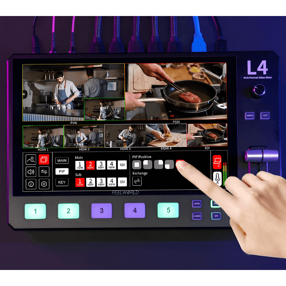 Switcher FeelWorld L4 Mixer - eMania Foto e Video