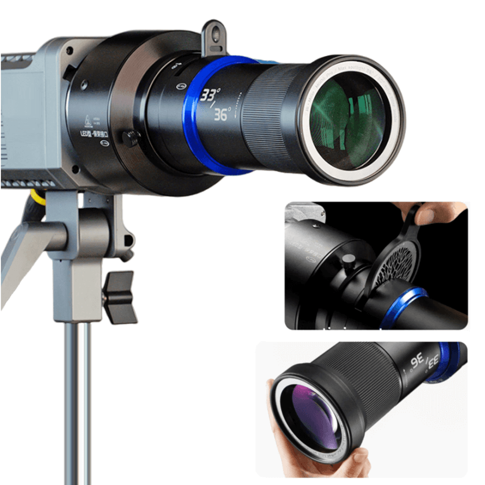 Lente Spotlight MG06 Pro para LED e Flash Estúdio - eMania Foto e Video