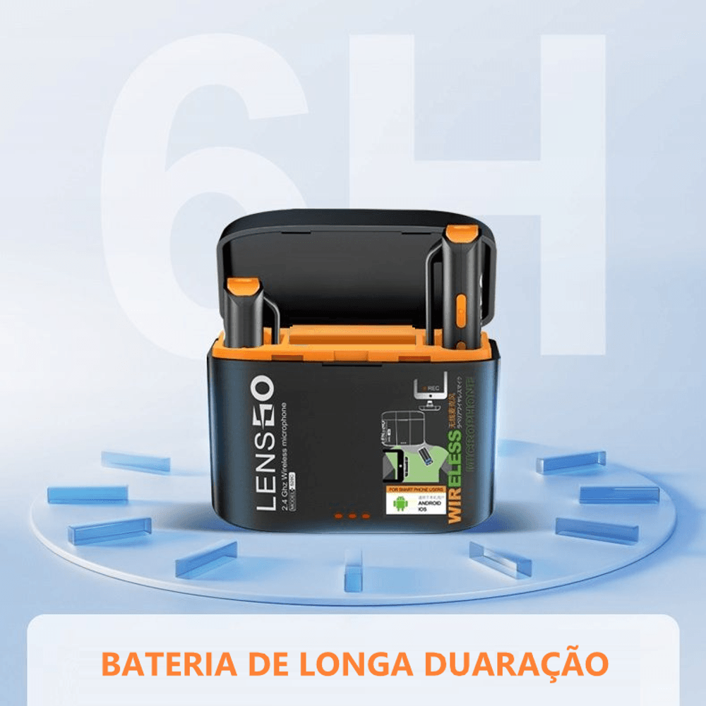 Microfone Duplo LensGo 528C TRS/USB-C - WorldView