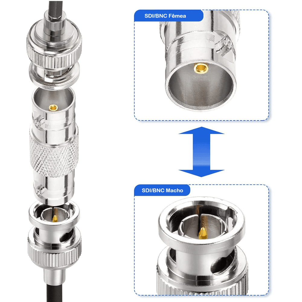 Cabo SDI / BNC 12G 4K Adaptador 2 Metros - eMania Foto e Video